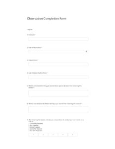 Observation Completion Form | Special Education Mediation Services